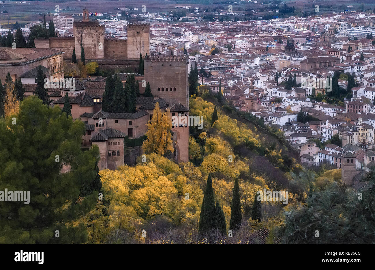 Exterior view of Alhambra - a palace and fortress complex located in ...