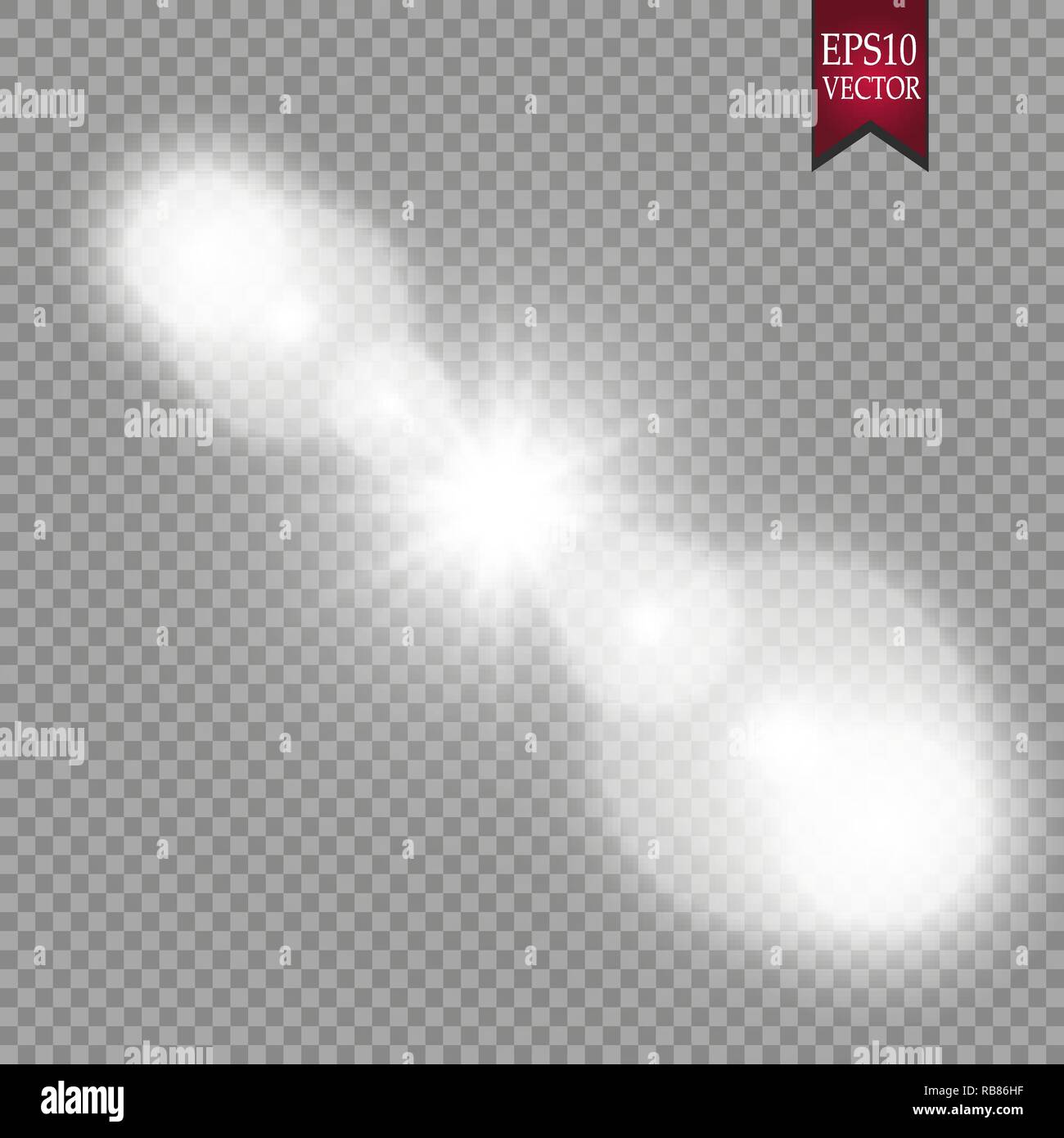 Vector transparent sunlight special lens flare light effect. Sun flash with rays and spotlight ...