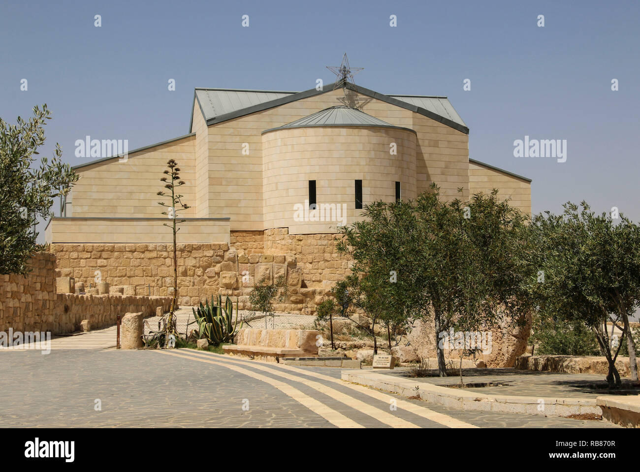 Basilica of Moses (Memorial of Moses), Mount Nebo, Jordan Stock Photo ...