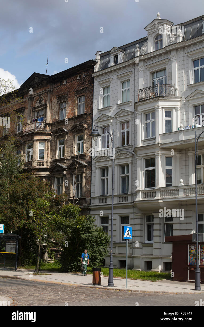 Gdansk / Poland - August 2017: Two buildings next to each other - one ...