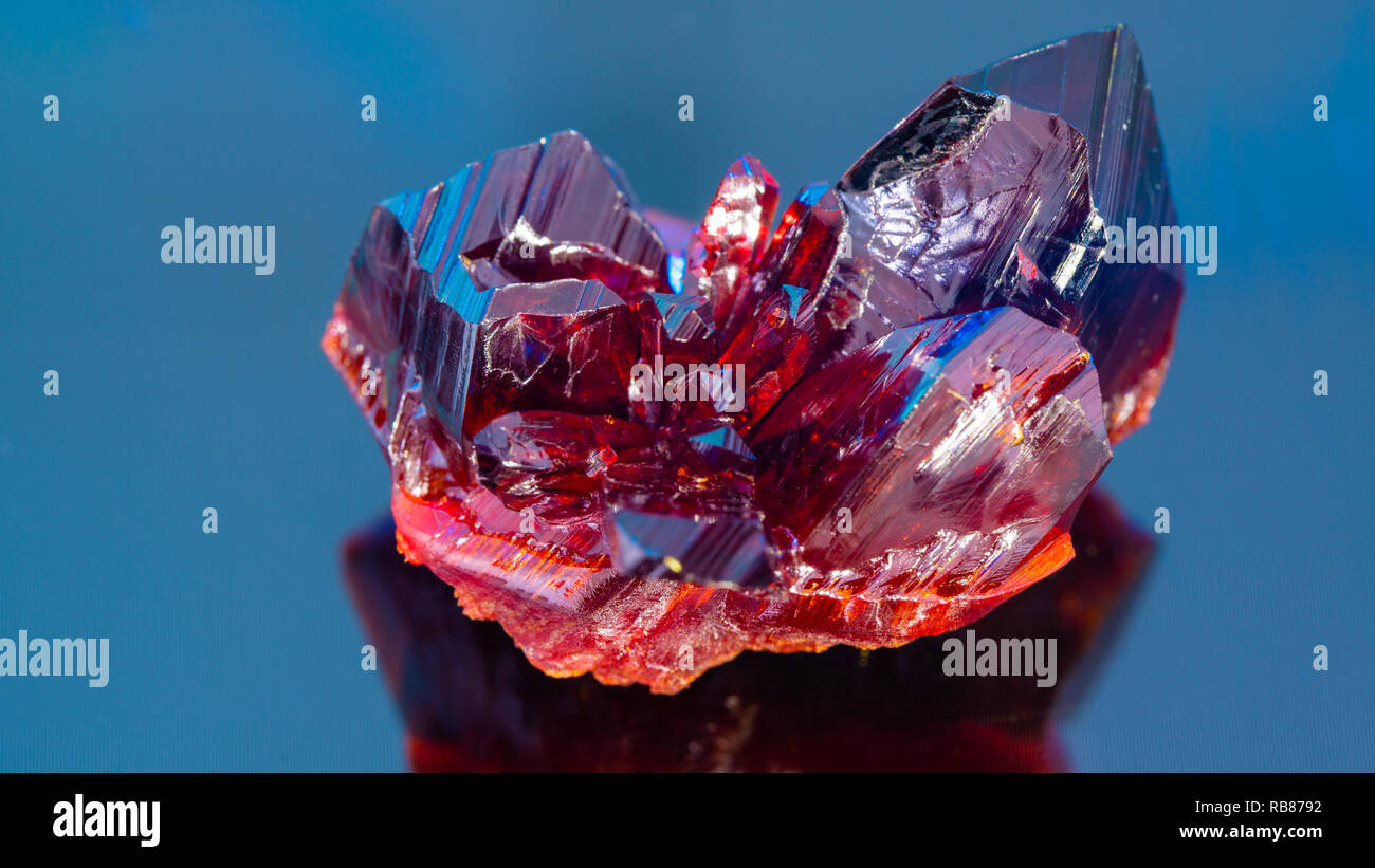 Natural raw red crystal. Natural red precious mineral stone Stock Photo ...