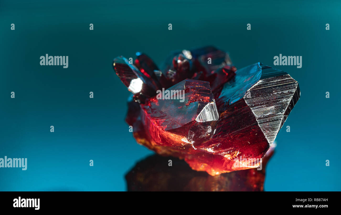 Natural raw red crystal. Natural red precious mineral stone Stock Photo ...