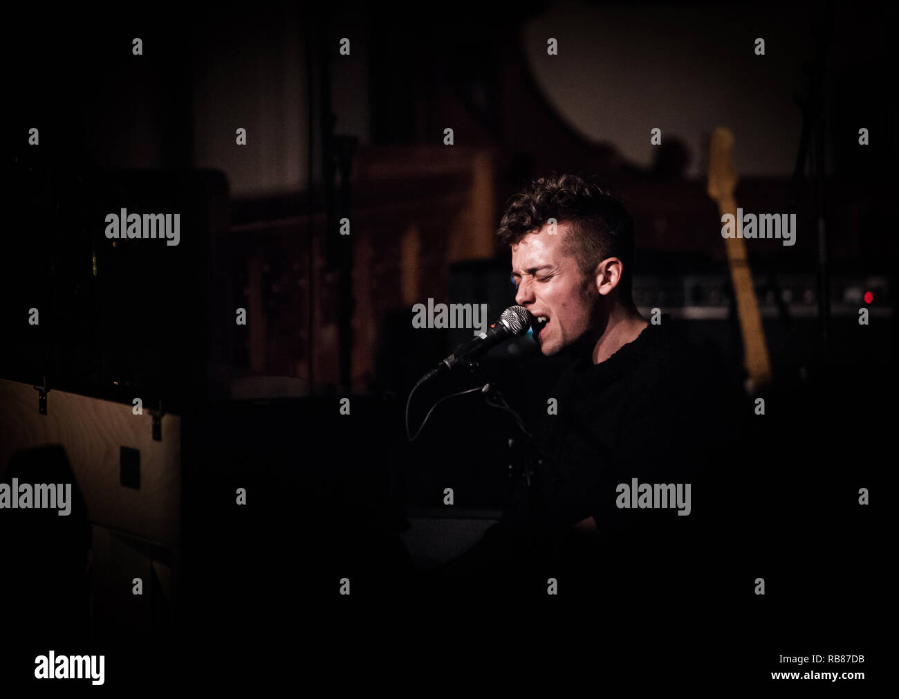 The Danish singer, songwriter and musician Mads Langer performs a live ...