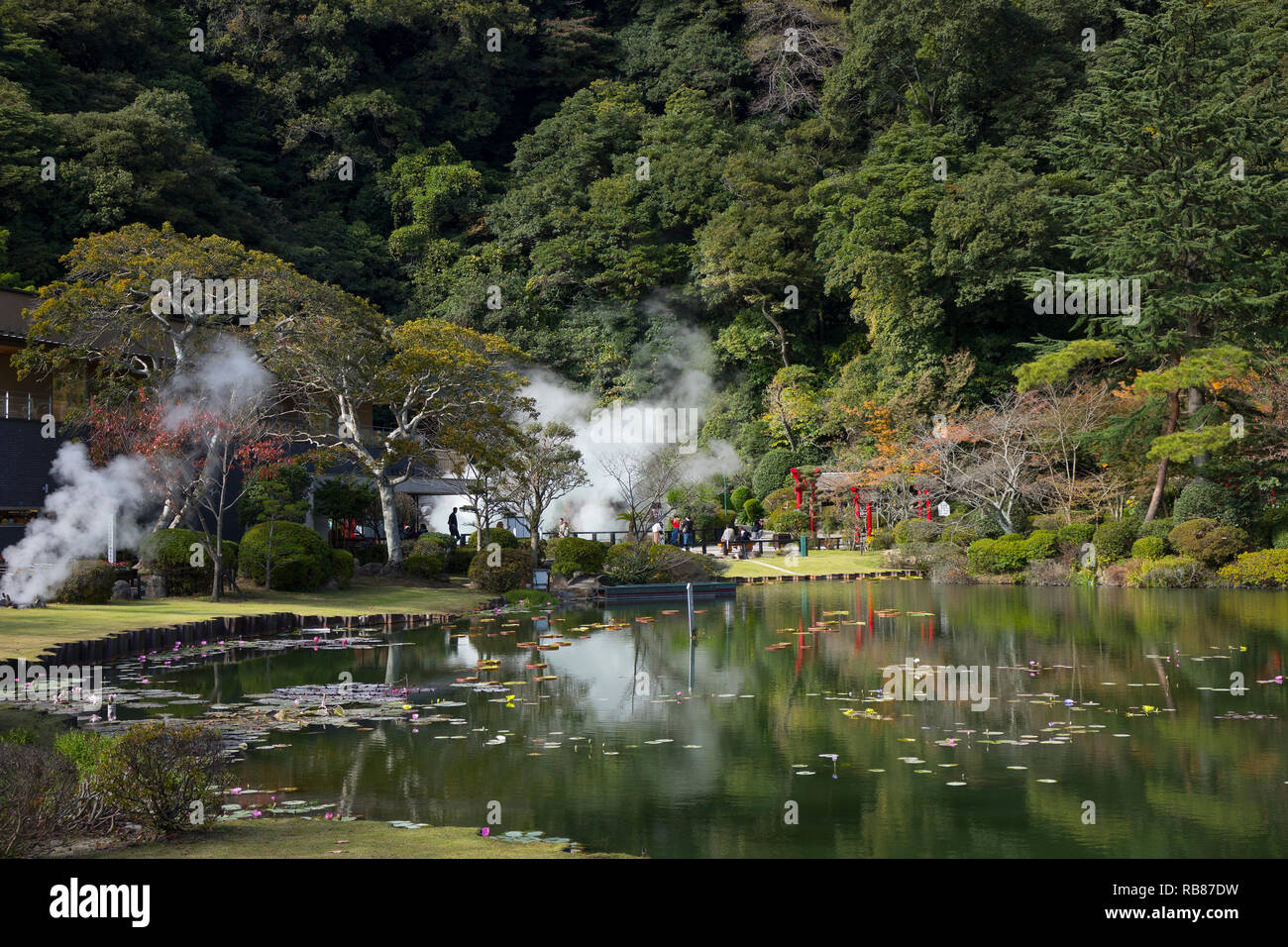 Beppu, Japan - November 2, 2018: Umi Jigoku pool, Ocean’s Hell, a ...