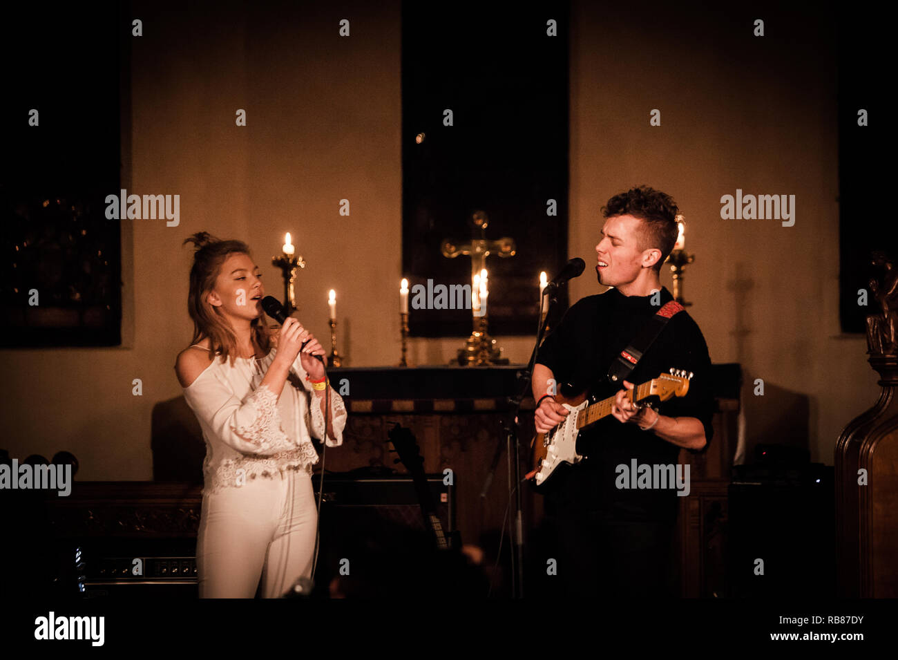 The Danish singer, songwriter and musician Mads Langer performs a live ...