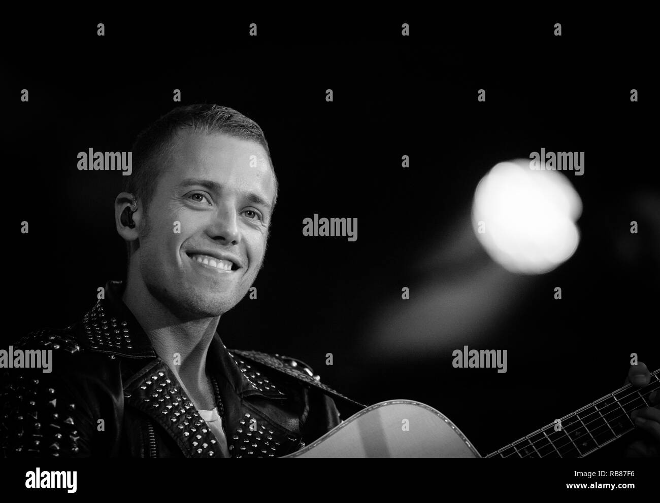 The Danish singer, songwriter and musician Mads Langer performs a live ...