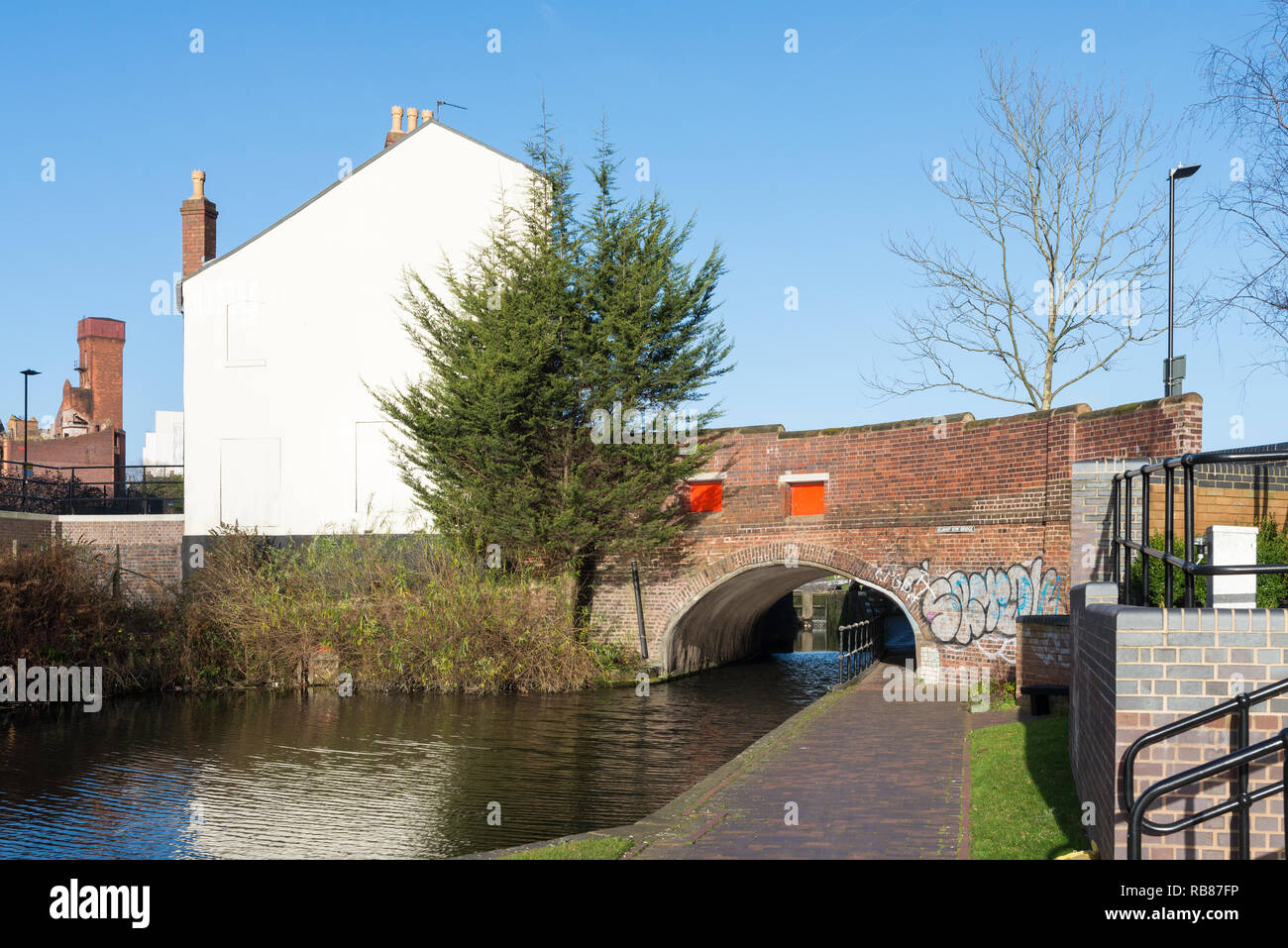 Digbeth Branch Canal running past Birmingham City University in ...