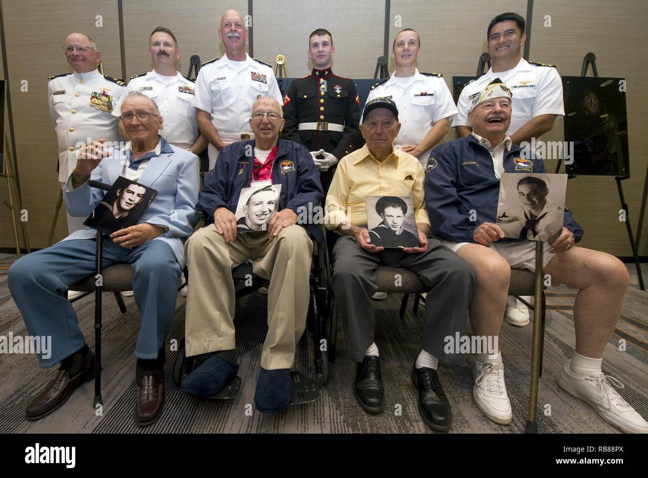 PEARL HARBOR (Dec. 8, 2016) Service members pose for a picture with USS ...