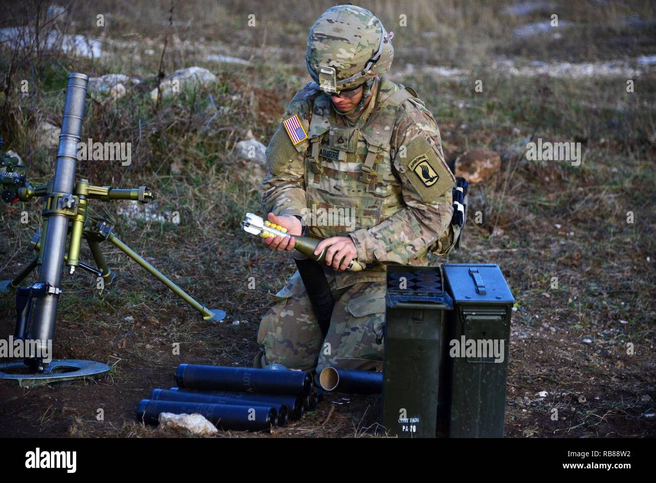 U.S. Army paratrooper assigned to 1st Squadron, 91st Cavalry Regiment ...