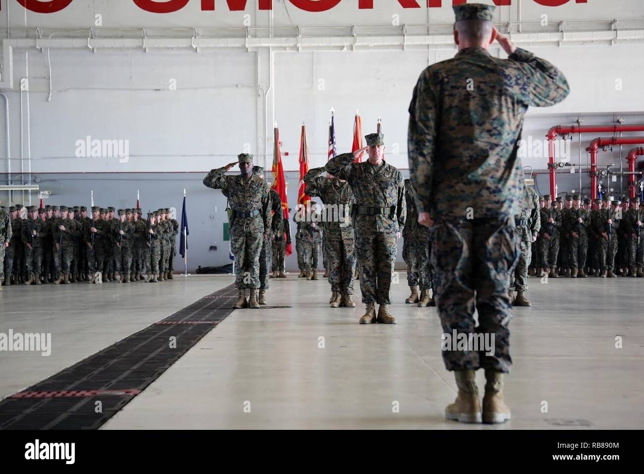 Brig. Gen. Matthew Glavy salutes the troops formed during a relief and ...