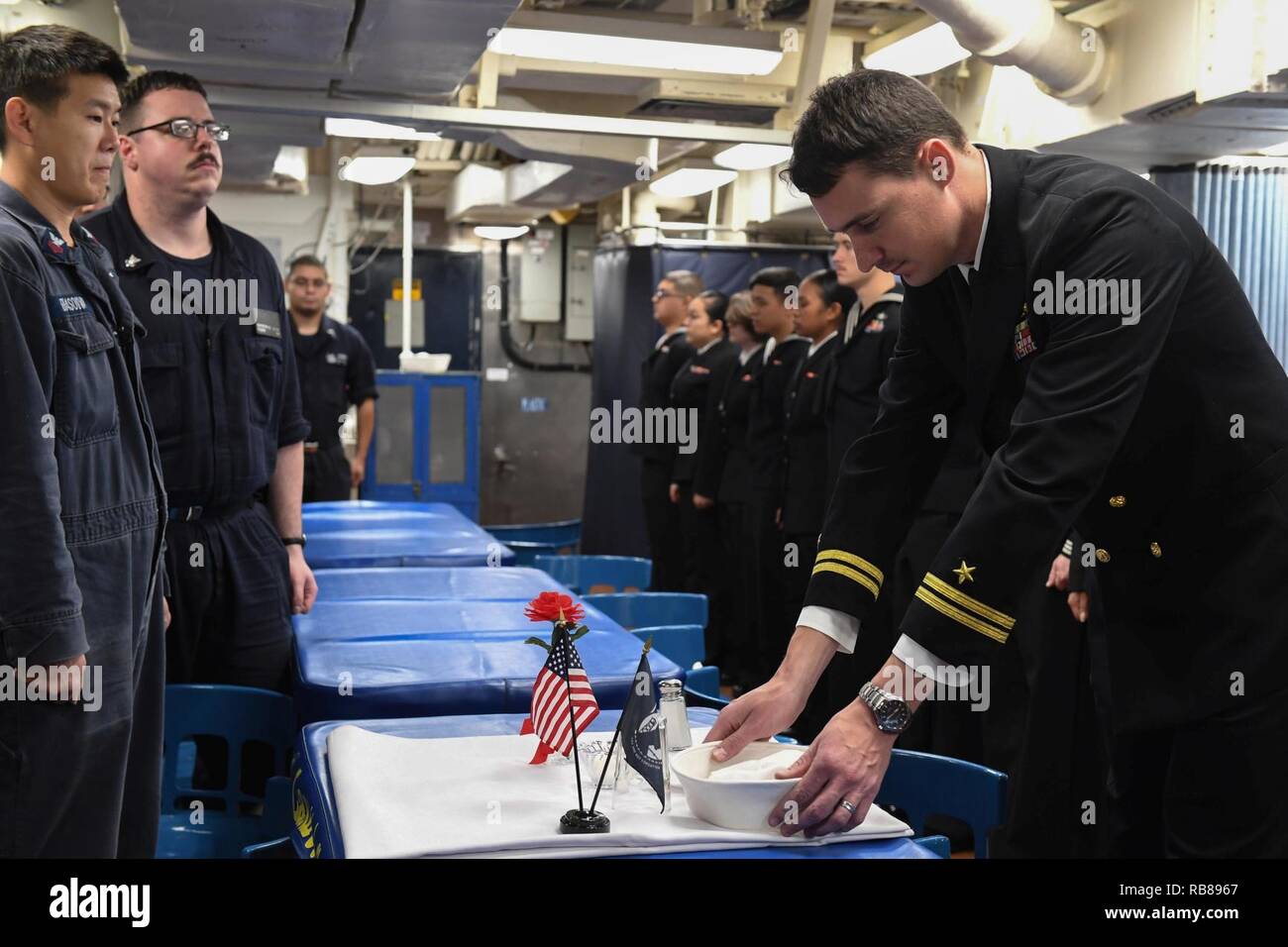 MEDITERRANEAN SEA (Dec. 8, 2016) – Lt. Nathaniel C. Calcamuggion places ...