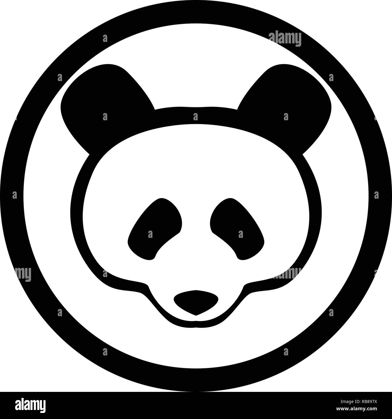 Vector sketch illustration panda Black and White Stock Photos & Images ...
