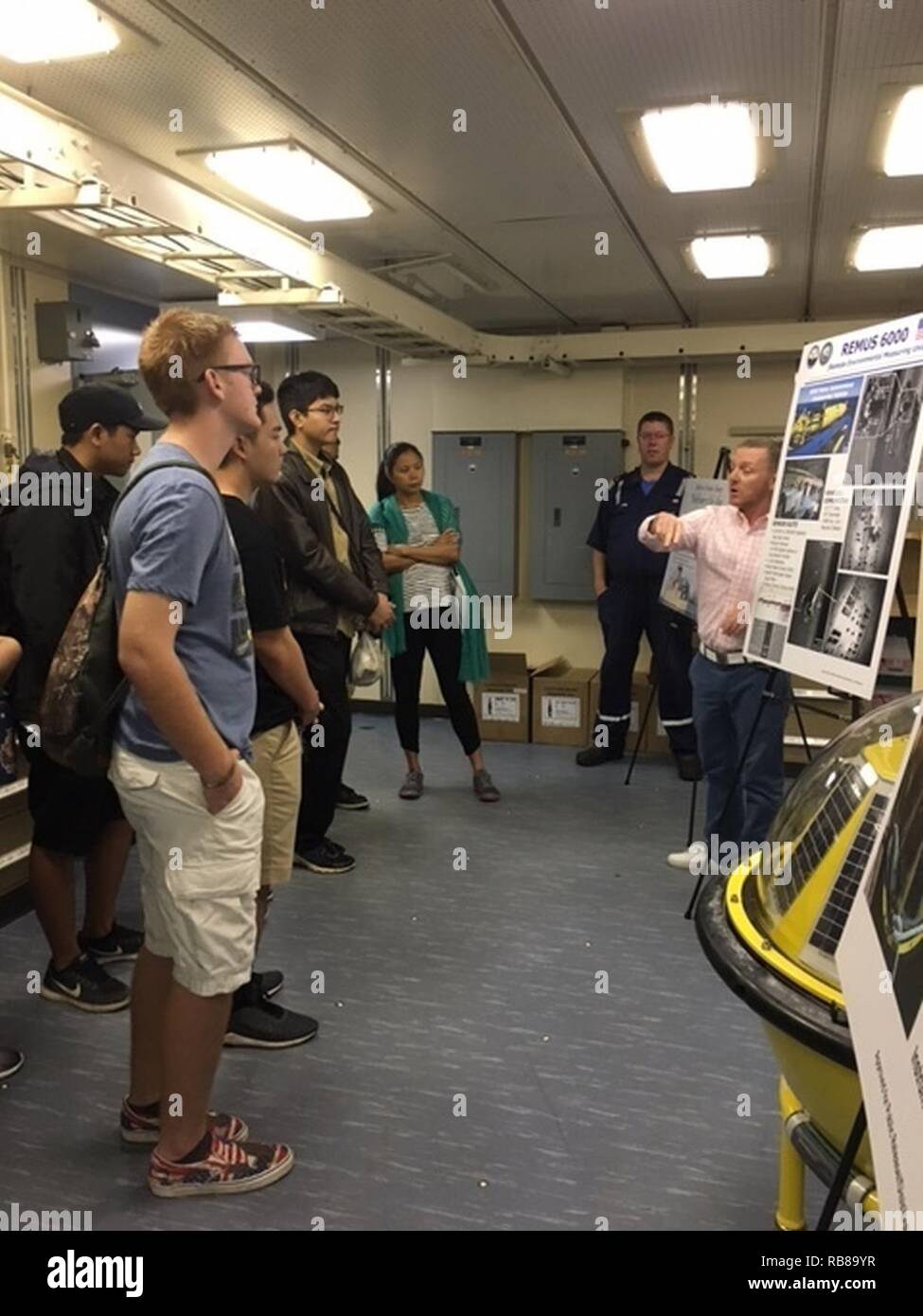 "NAVOCEANO employee Kyle Brown teaches Moanalua High School about data ...