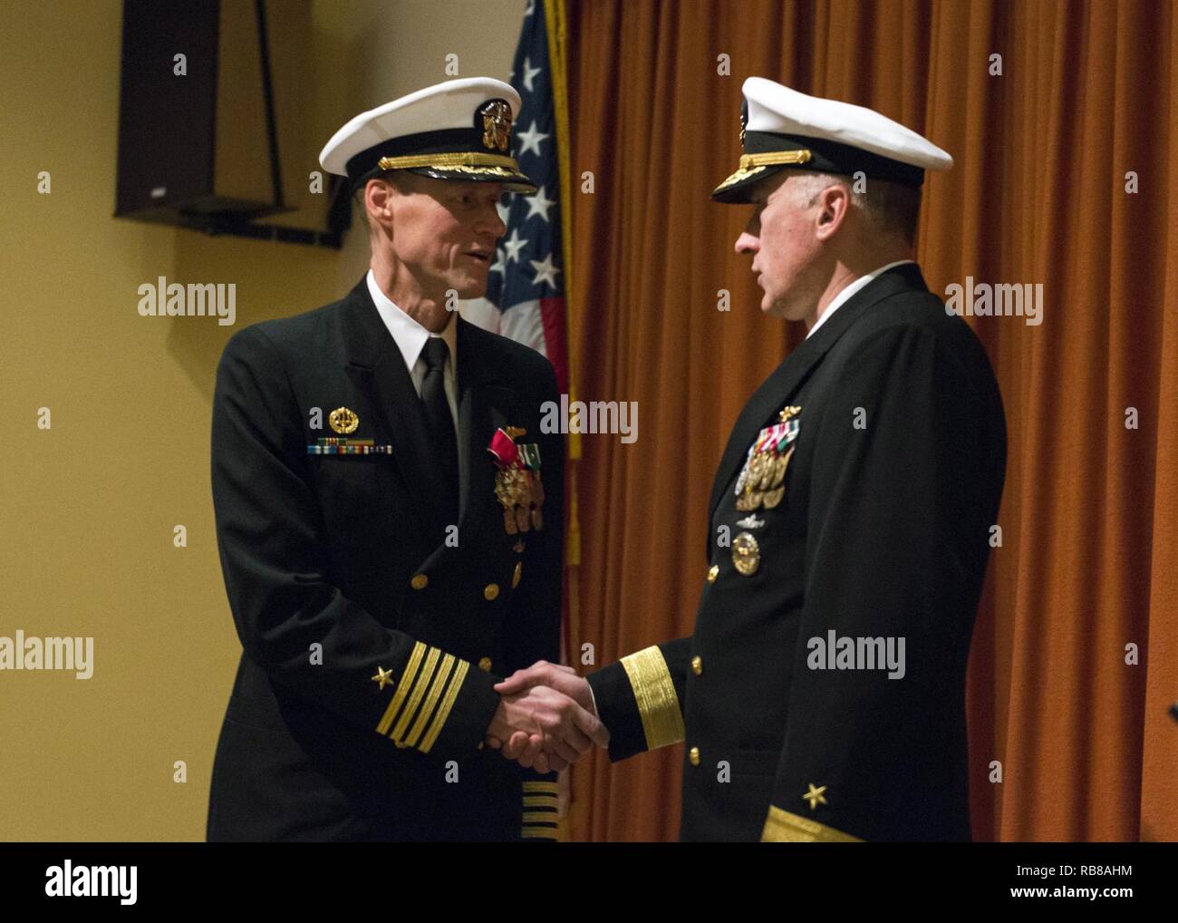 BANGOR, Wash. (Dec. 9, 2016) Capt. Ted Schroeder, left, from Maple ...
