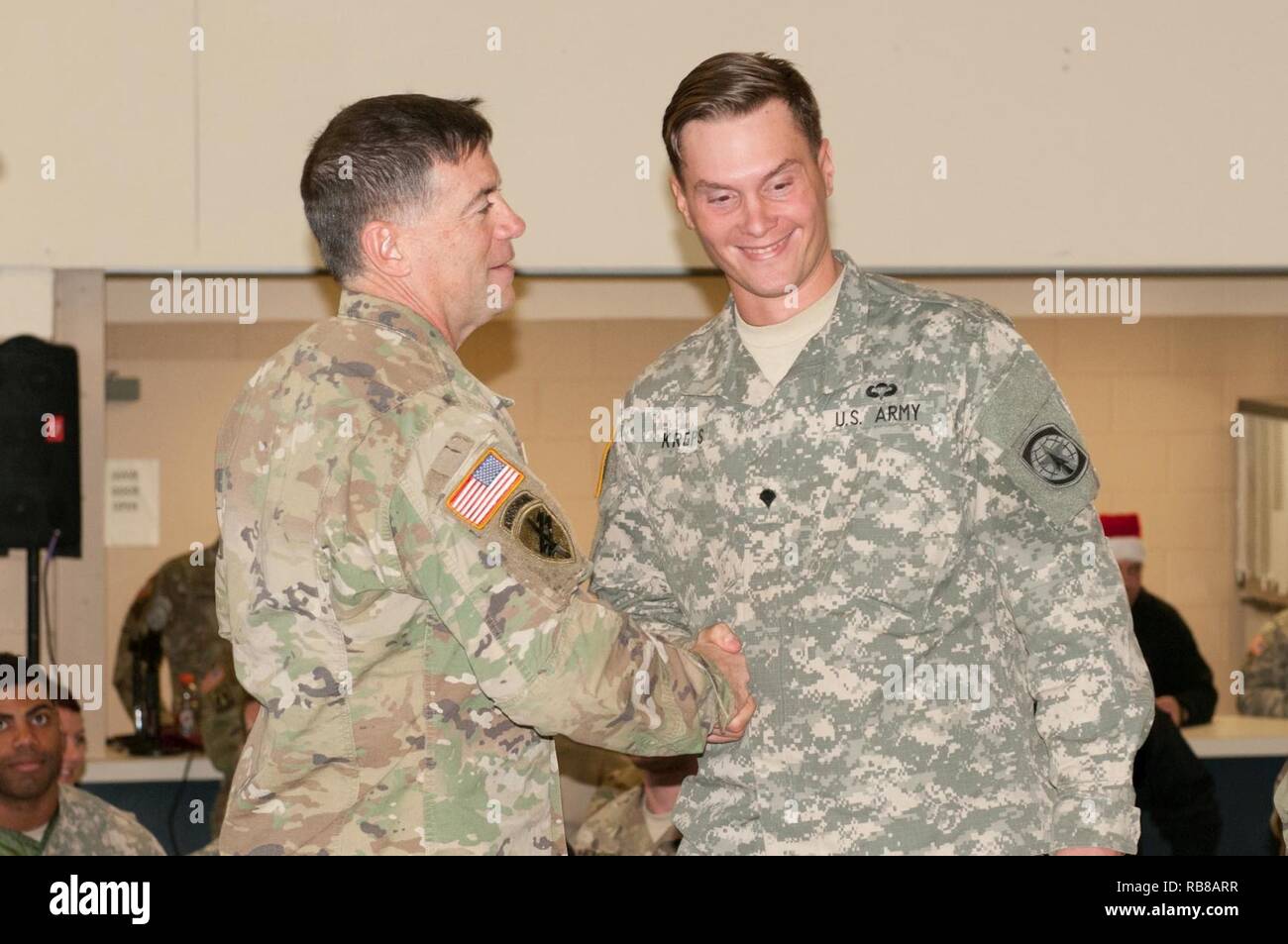Spc. Matthew Kreps, 1st-18th Military Police (Airborne), receives ...