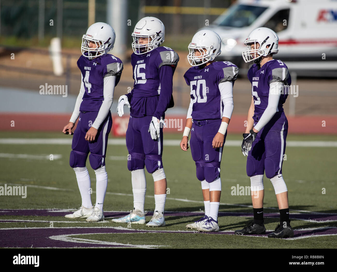 Football action with Eureka vs. Shasta High School in Redding ...