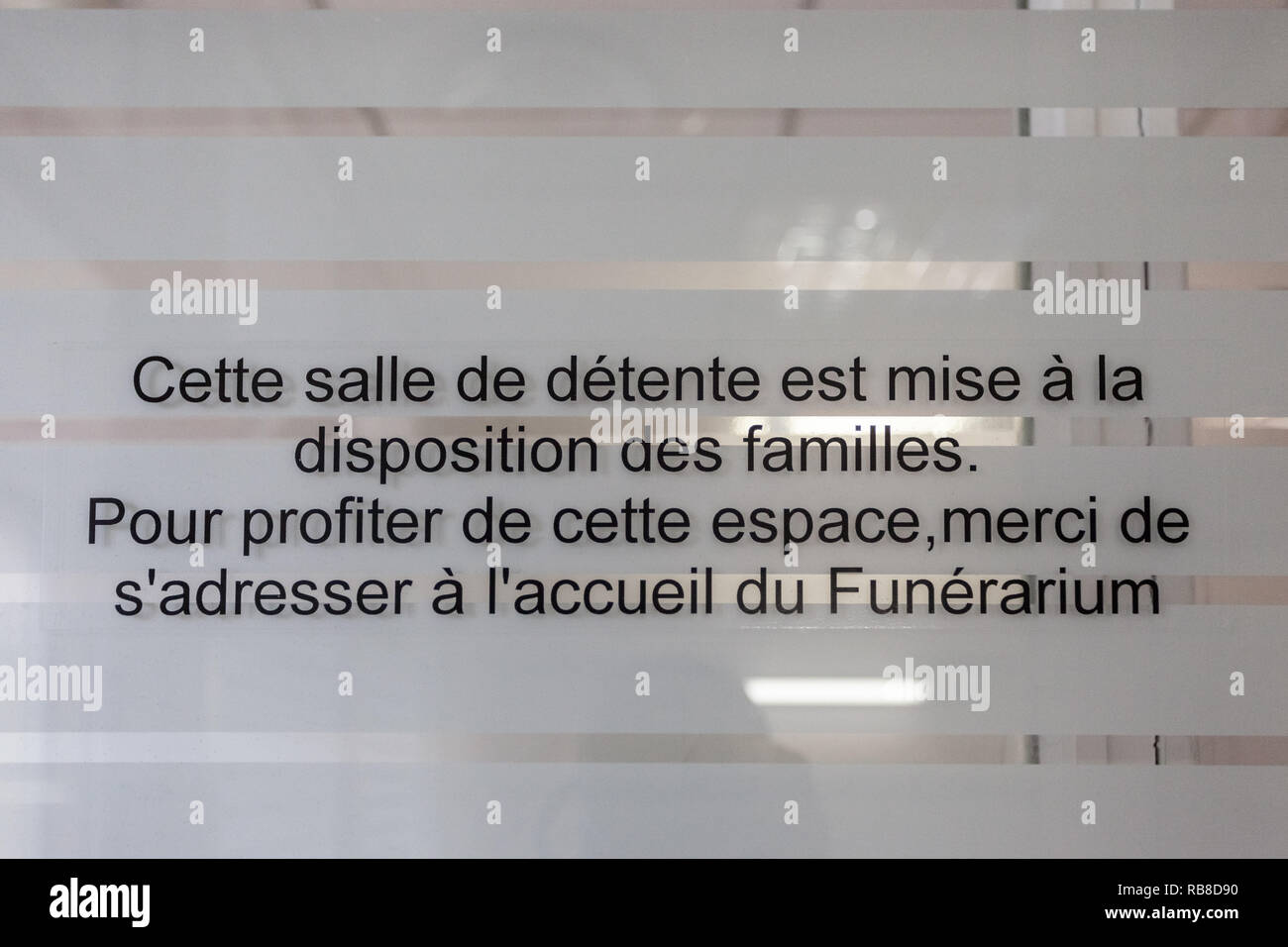 Rest room for families in the burial chamber in an hospital Stock Photo ...