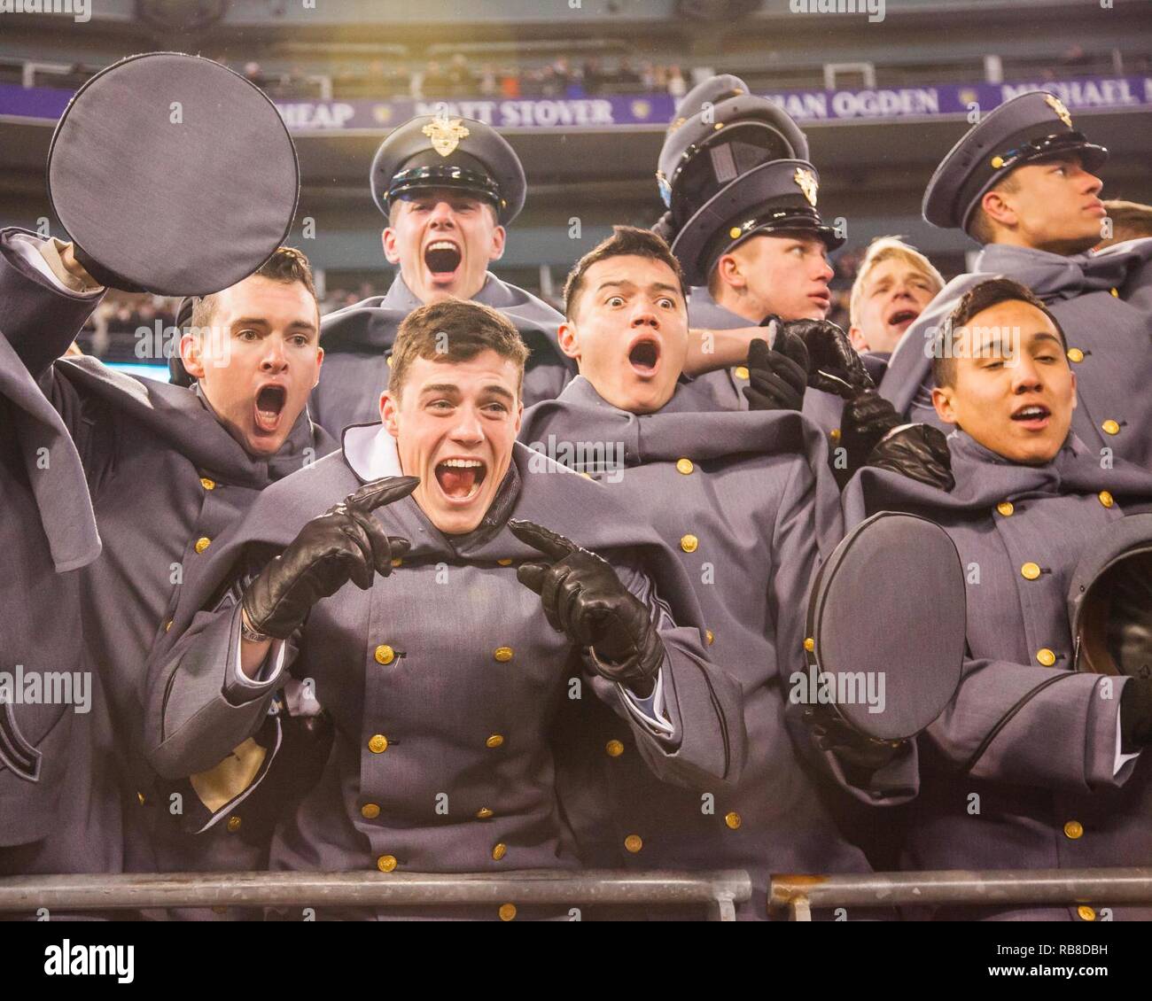U.S. Military Academy cadets cheer during the 117th Army Navy Game at M ...