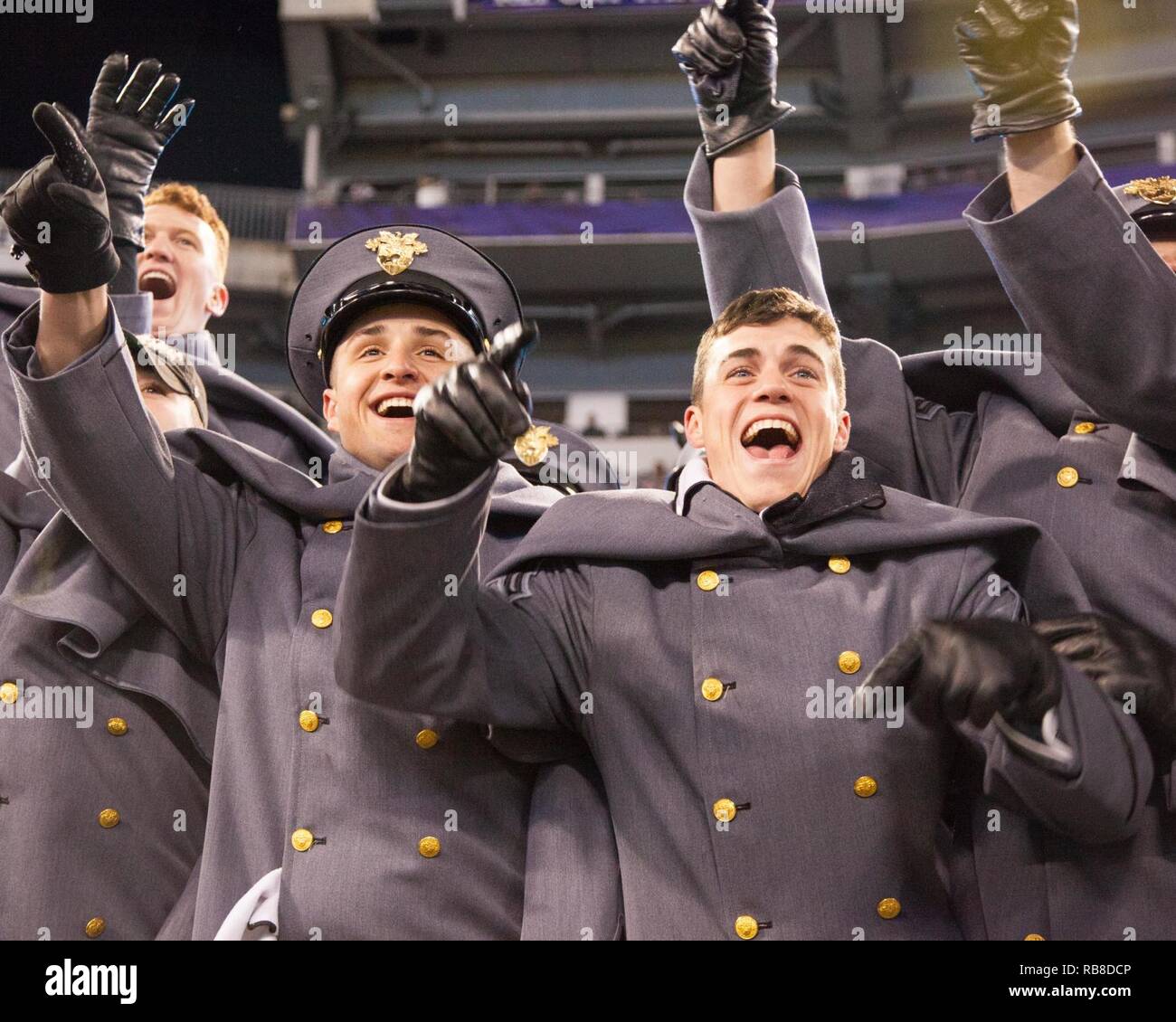 U.S. Military Academy cadets cheer during the 117th Army Navy Game at M ...