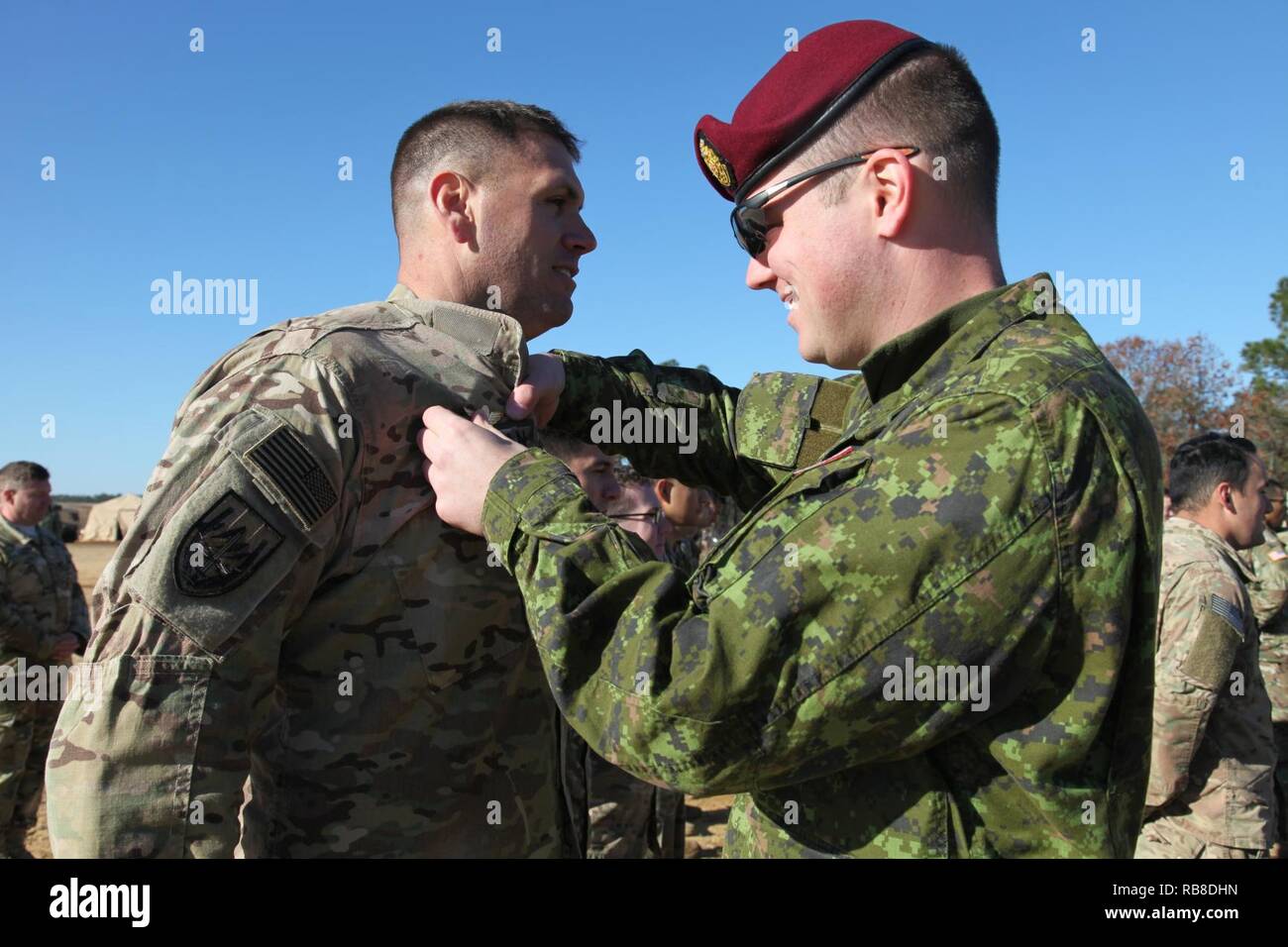 Capt. Andrew Adach, Canadian Army Advanced Warfare Center, pins ...