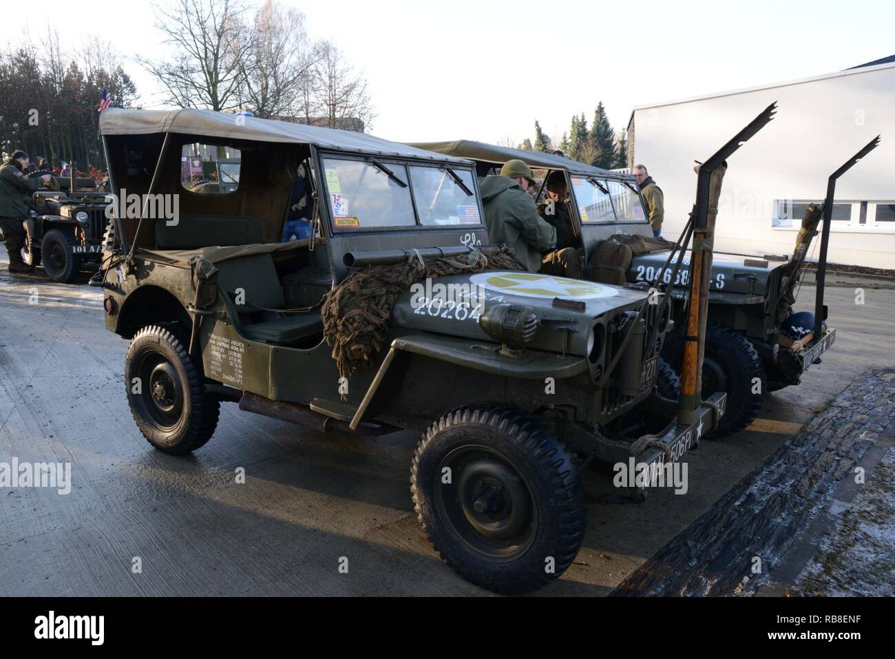 Static display of WW2 American vehicles around the Batle of Ardennes ...