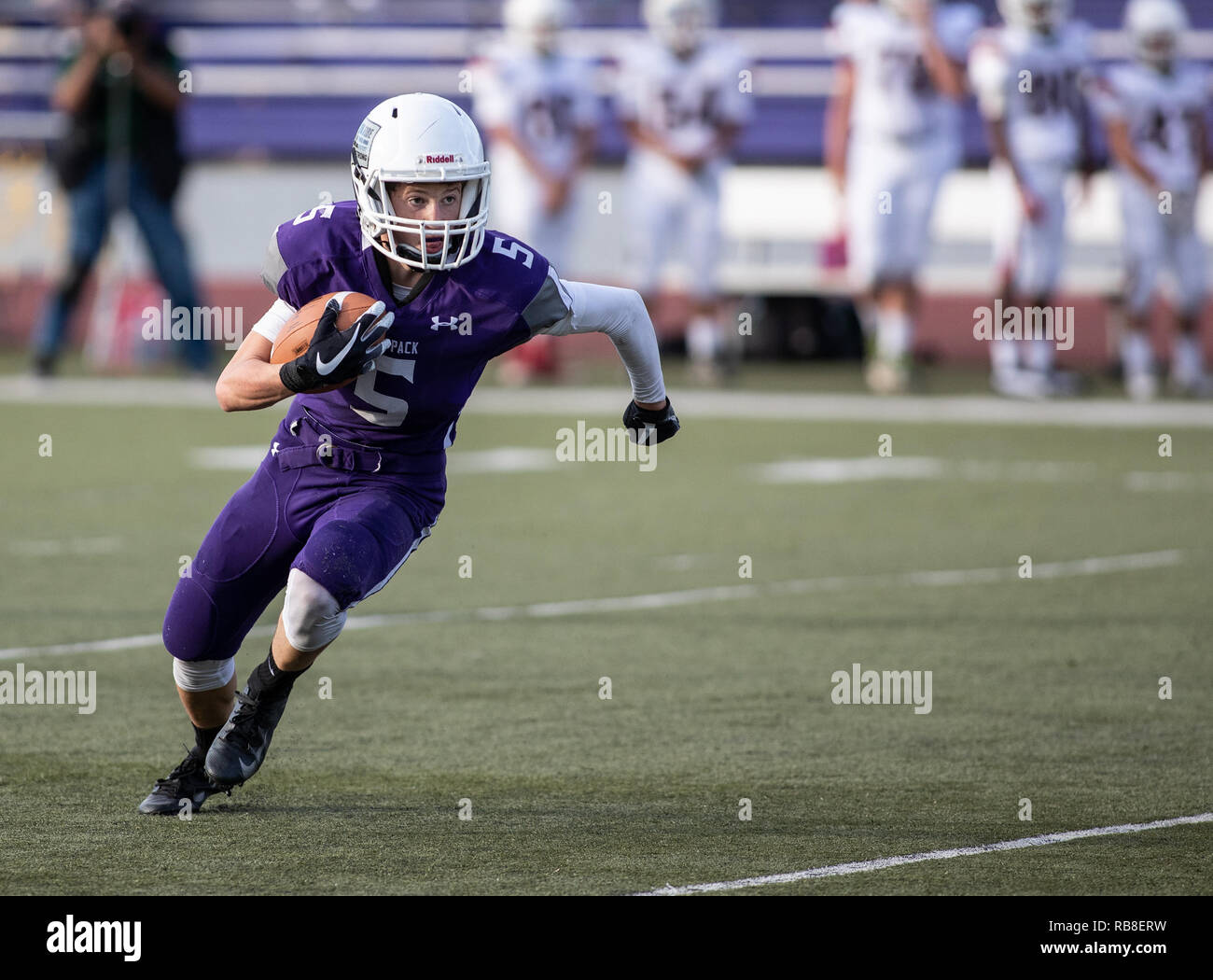 Football action with Eureka vs. Shasta High School in Redding ...