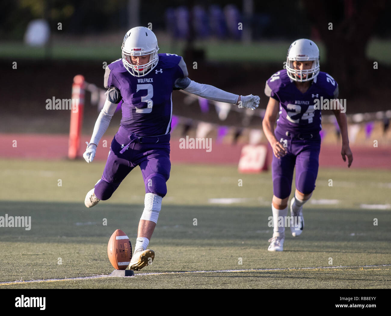 Football action with Eureka vs. Shasta High School in Redding ...
