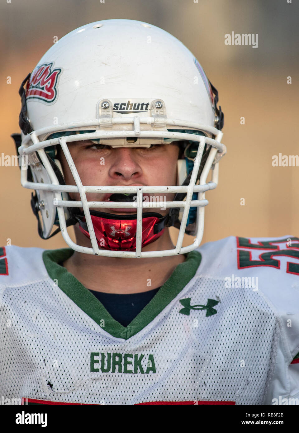 Football action with Eureka vs. Shasta High School in Redding ...