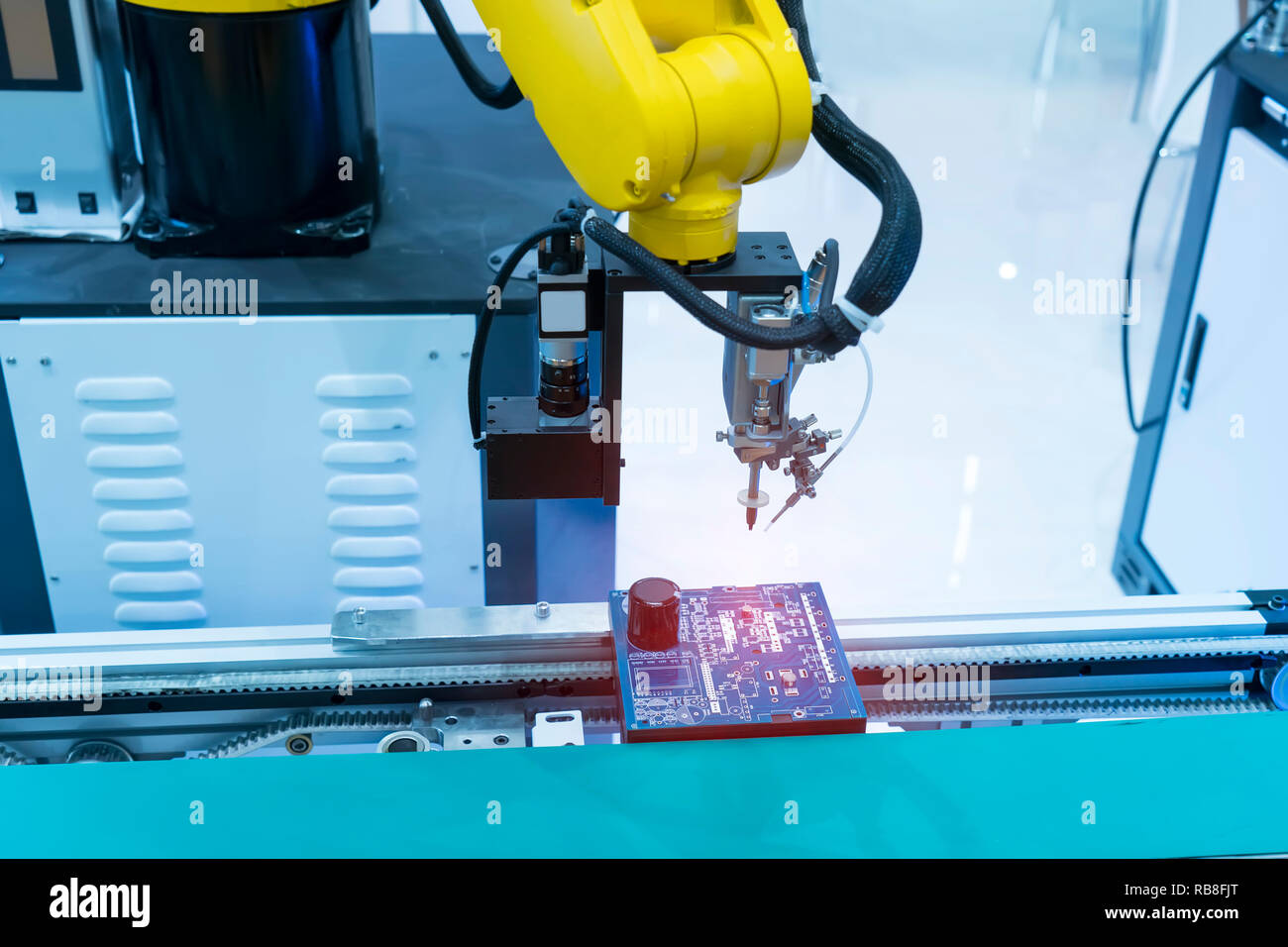 Robotic vision sensor camera system in intellegence factory Stock Photo ...