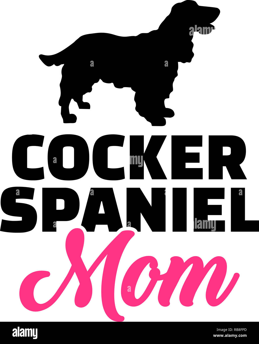 Cocker Spaniel mom in pink Stock Photo - Alamy