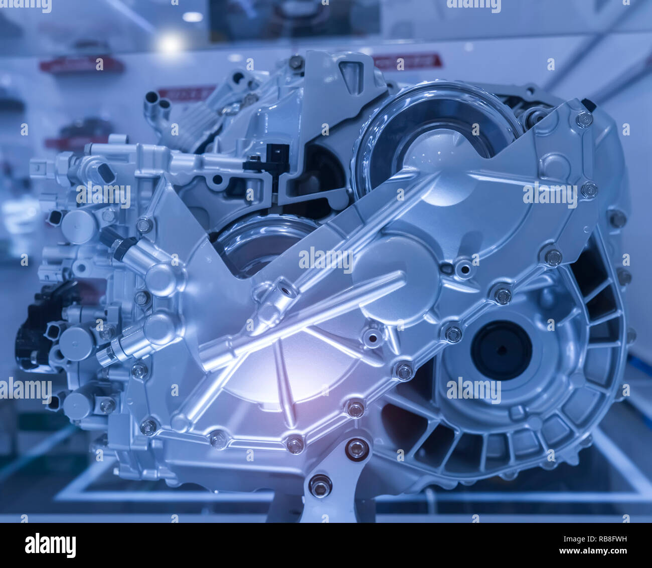 Modern powerful car engine section Stock Photo - Alamy