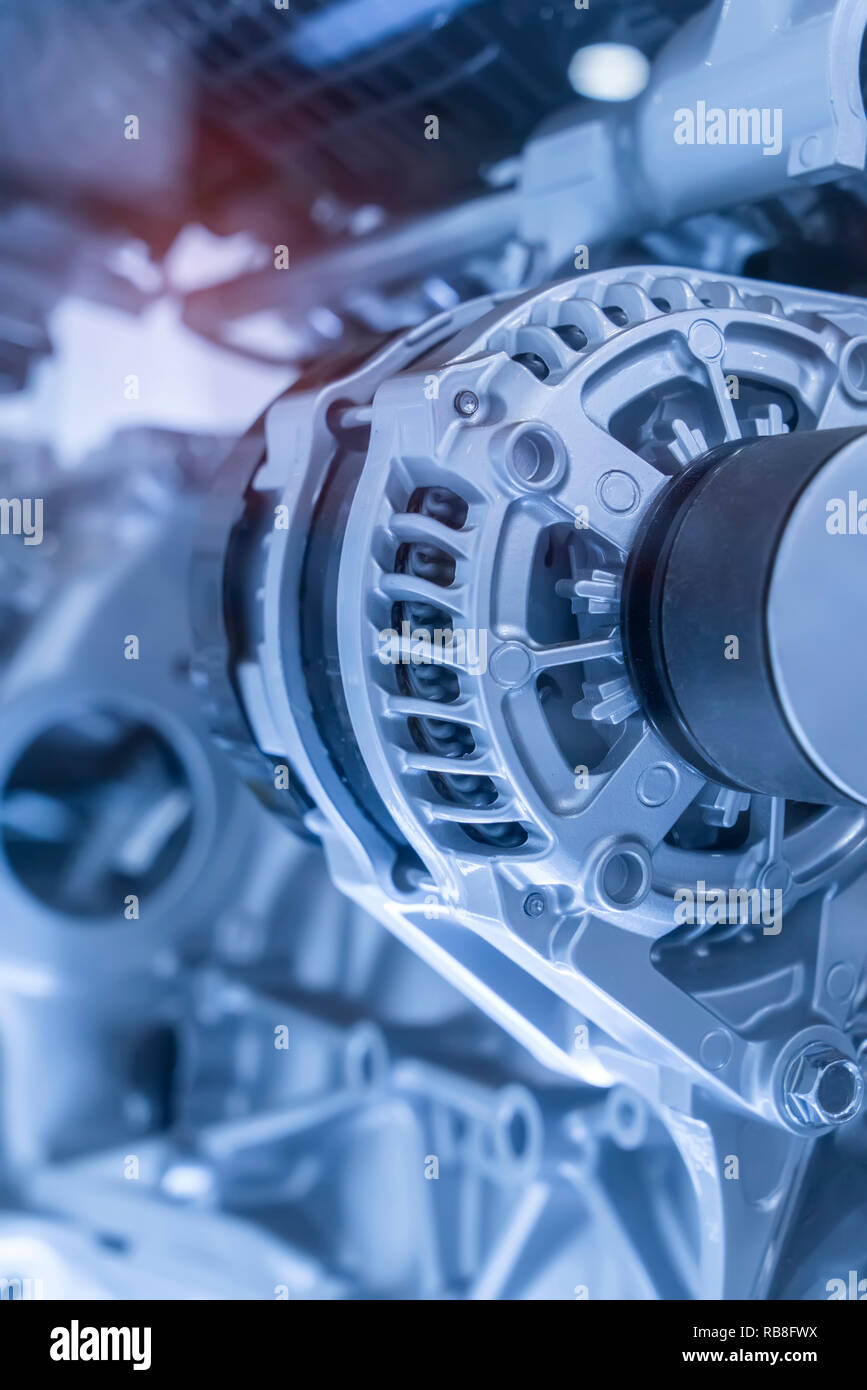 Modern powerful car engine section Stock Photo - Alamy