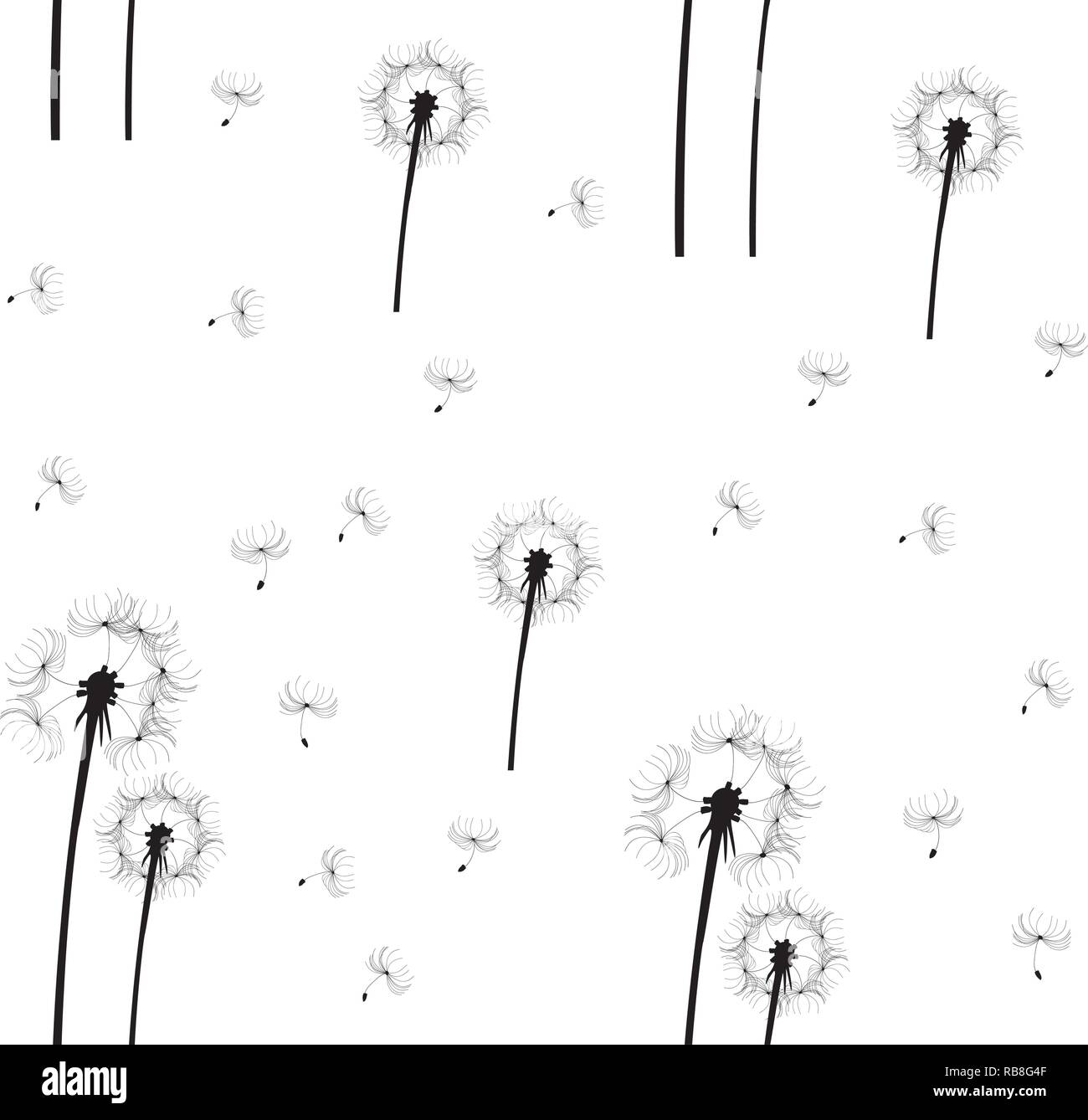 vector illustration of abstract seamless dandelion pattern background ...