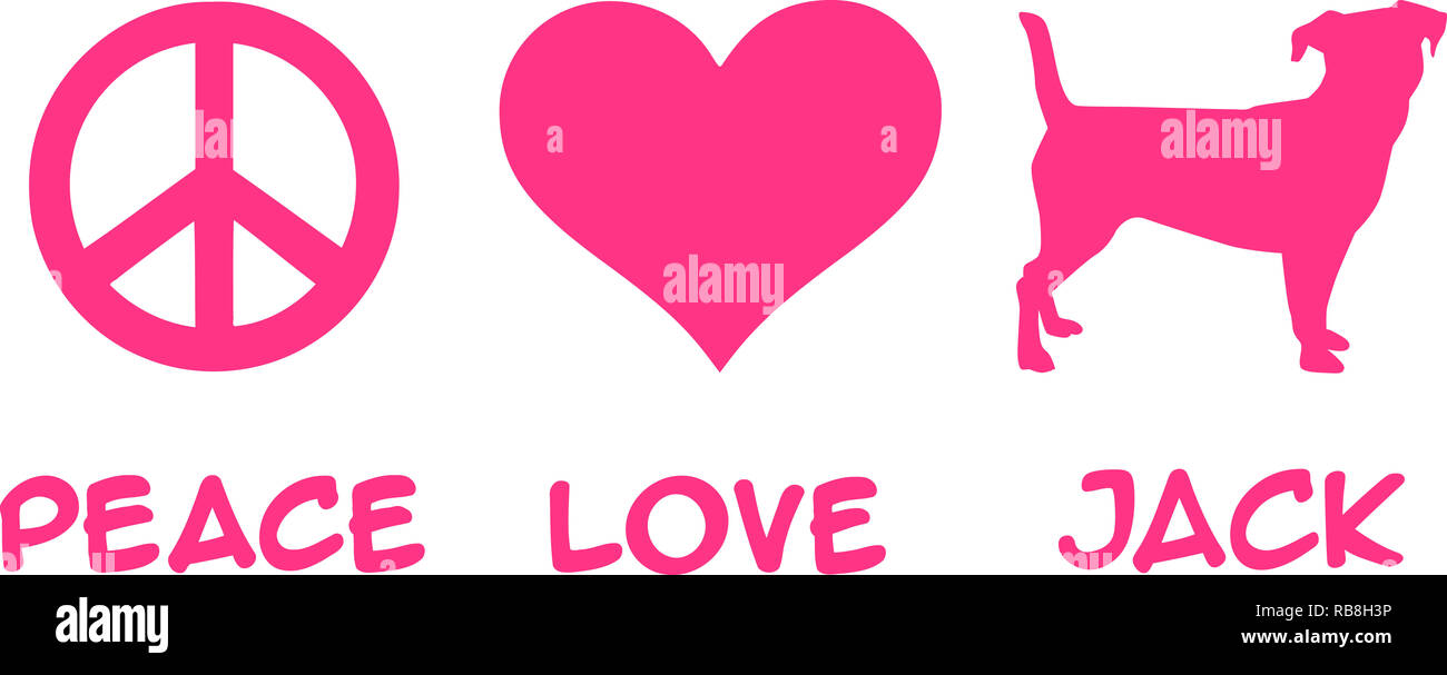 Peace, Love, Jack slogan pink Stock Photo - Alamy