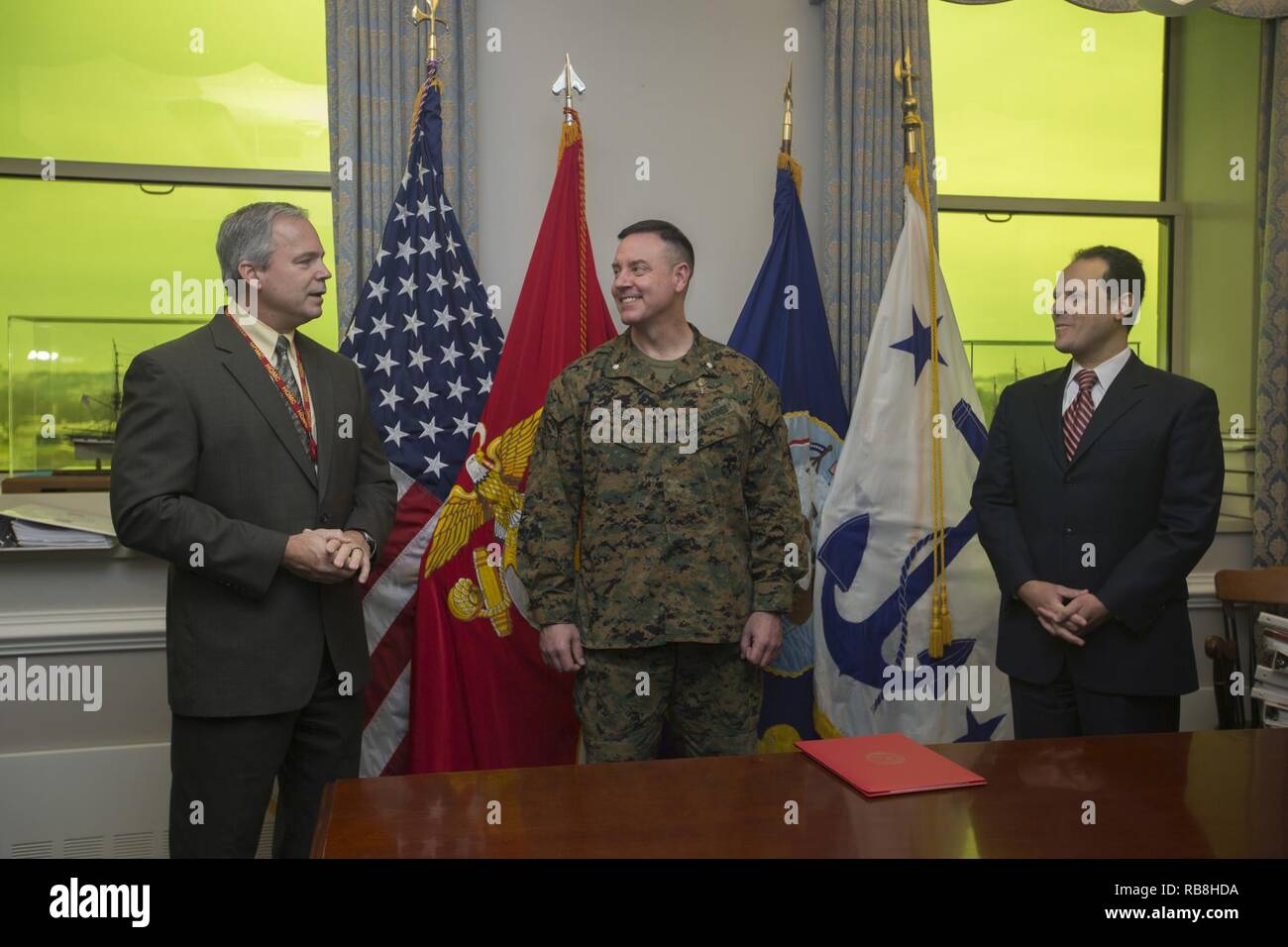 From left, Mr. Robert D. Hogue, counsel for the commandant of the ...