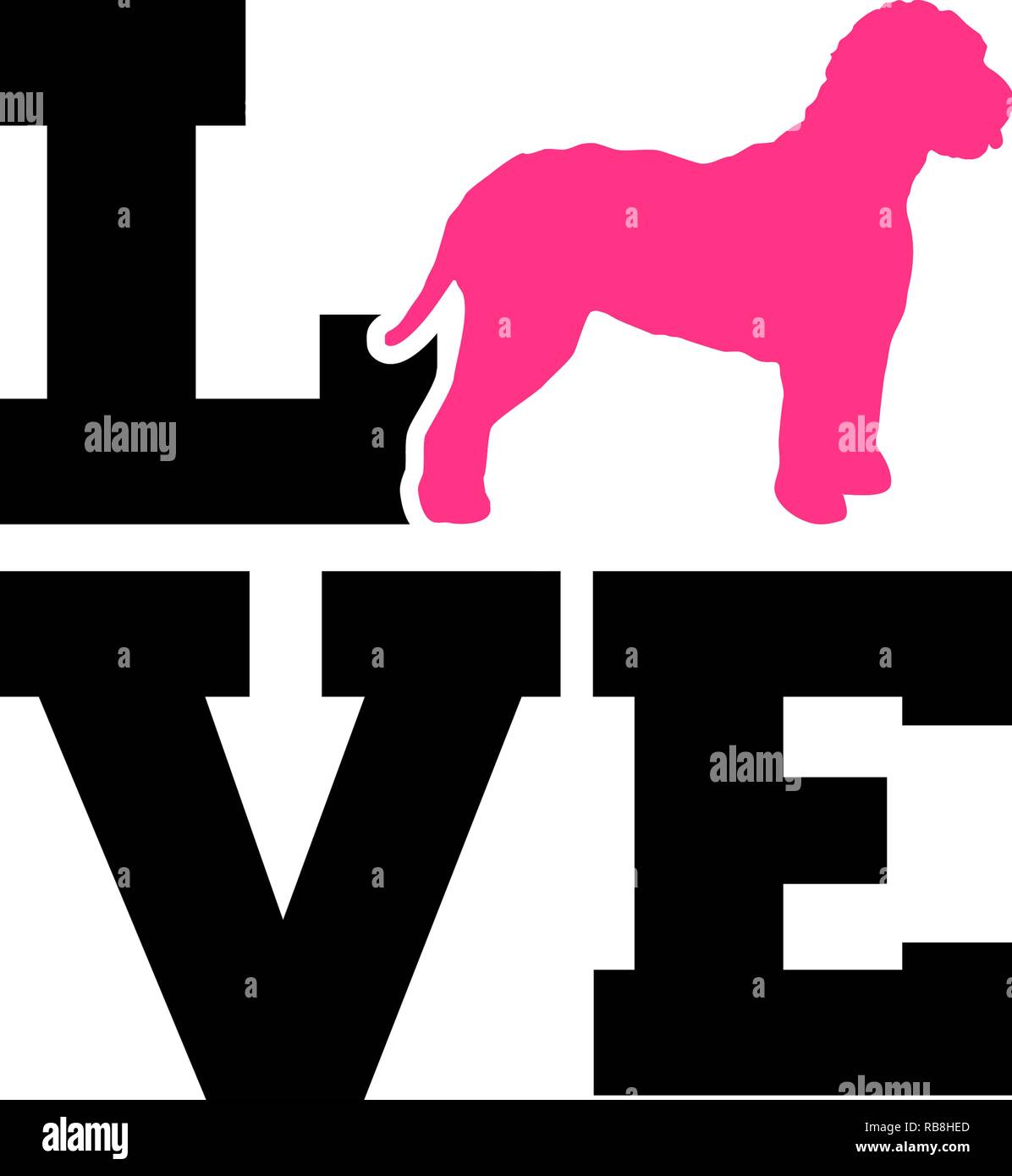 Lagotto Romagnolo love word with silhouette Stock Photo - Alamy