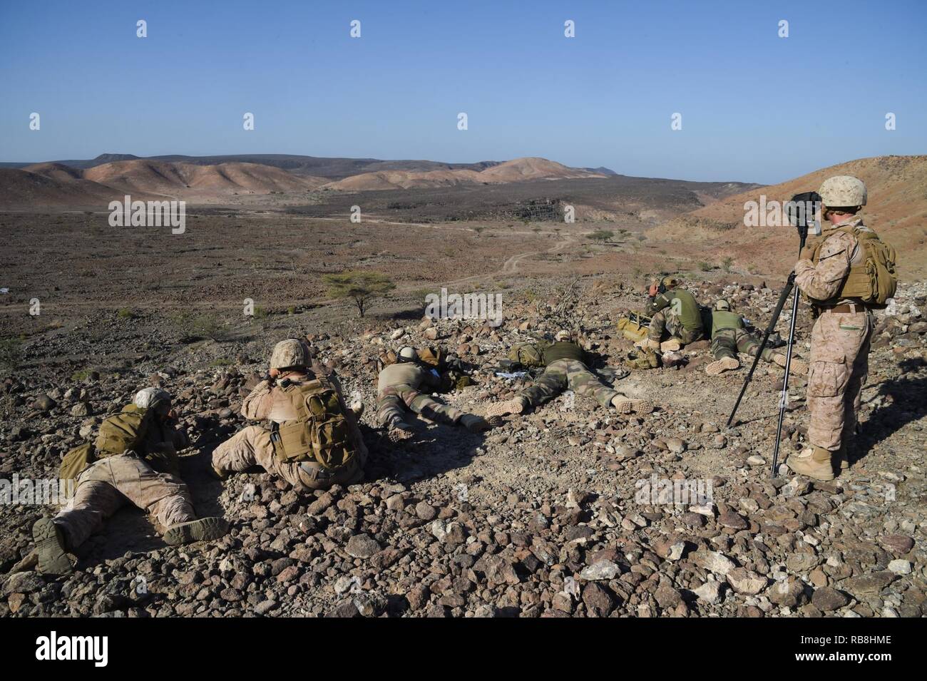 U.S. Marine Corps members with Scout Sniper Platoon, Battalion Landing ...