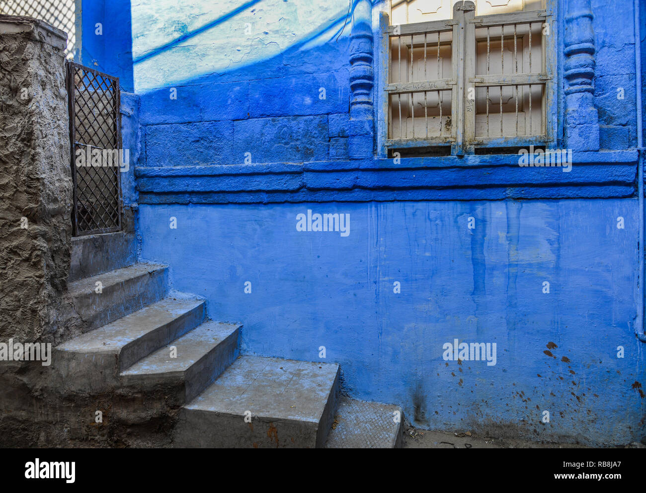 Blue buildings in Jodhpur, India. Jodhpur is the second largest city in ...