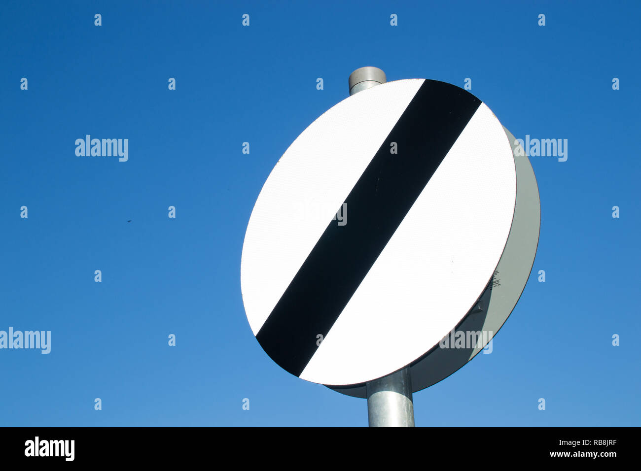 Road sign white circle with black line hi-res stock photography and ...