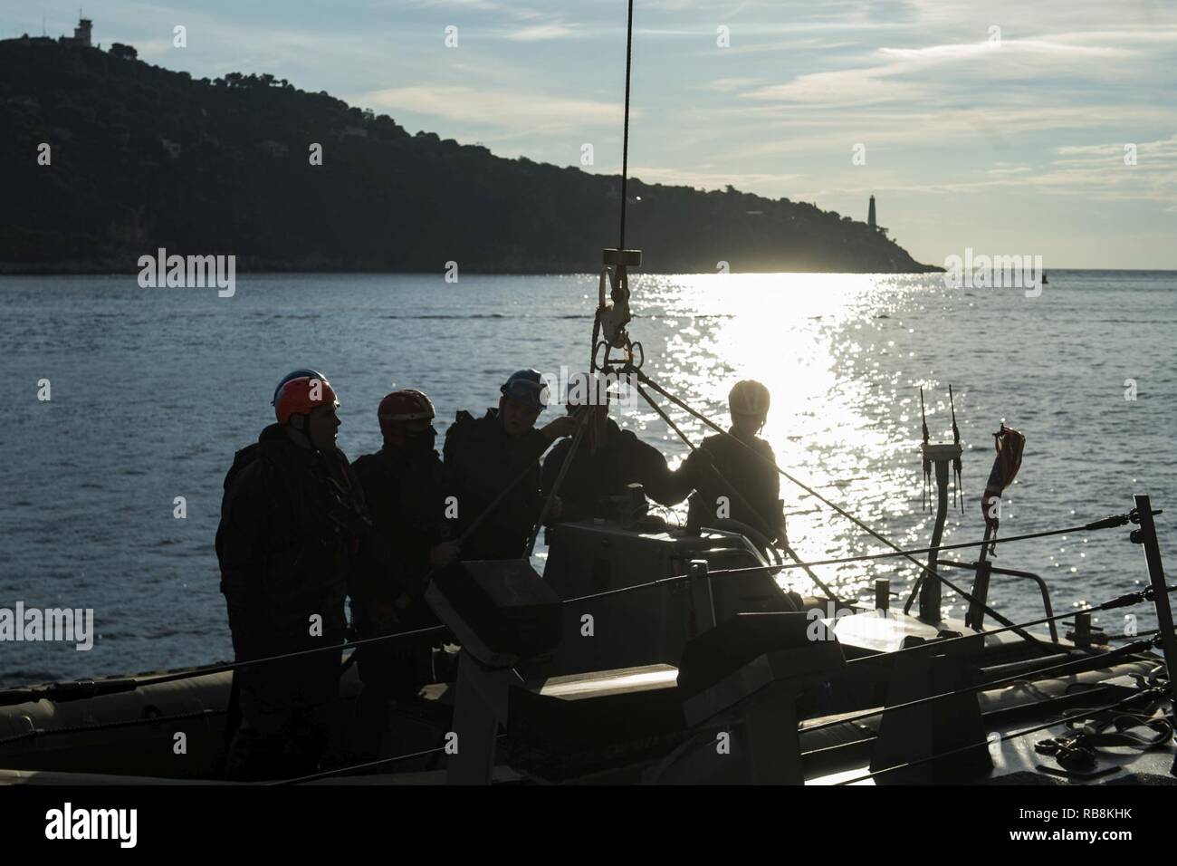 VILLEFRANCHE, France (Dec. 16, 2016) Sailors assigned to the guided ...