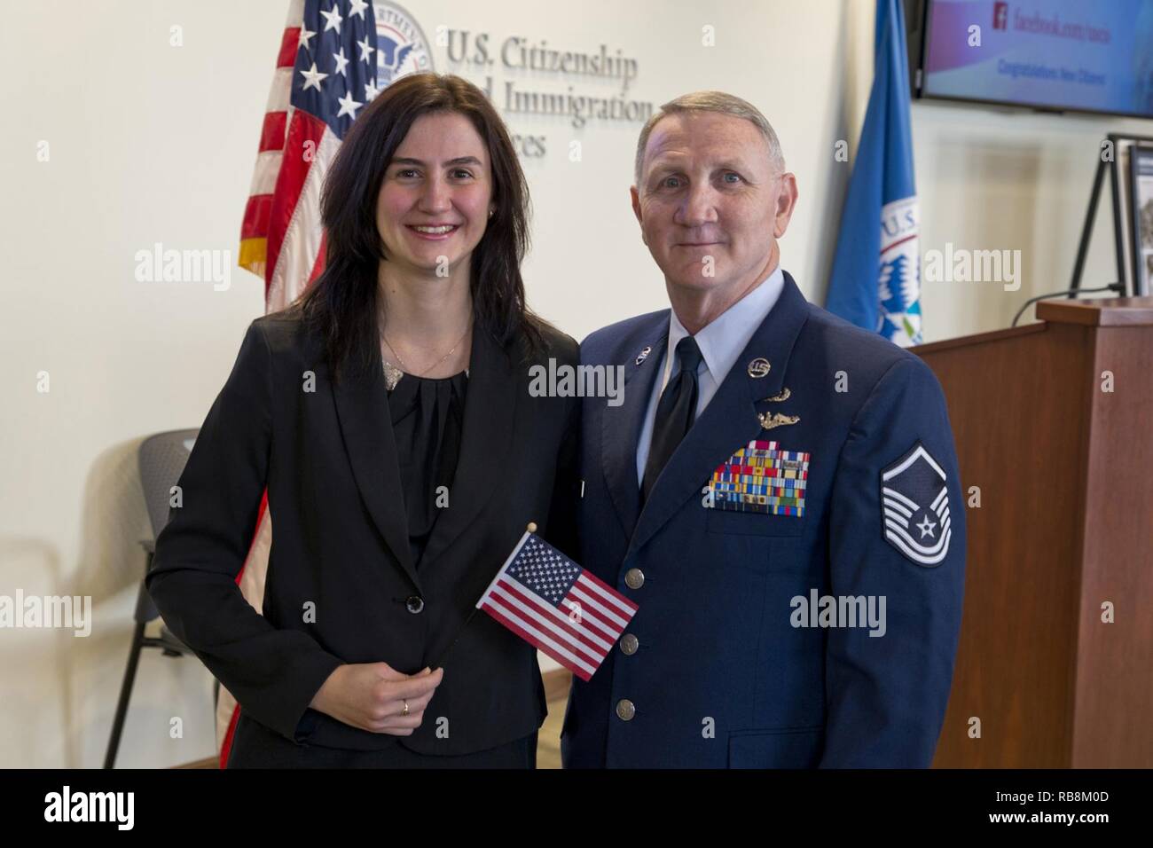 U.S. Air Force Reserve Master Sgt. Jeff and Eva Walston pose for a ...
