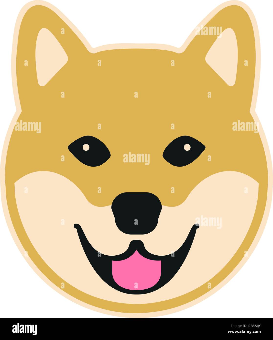 Shiba comic head smile colored Stock Photo - Alamy