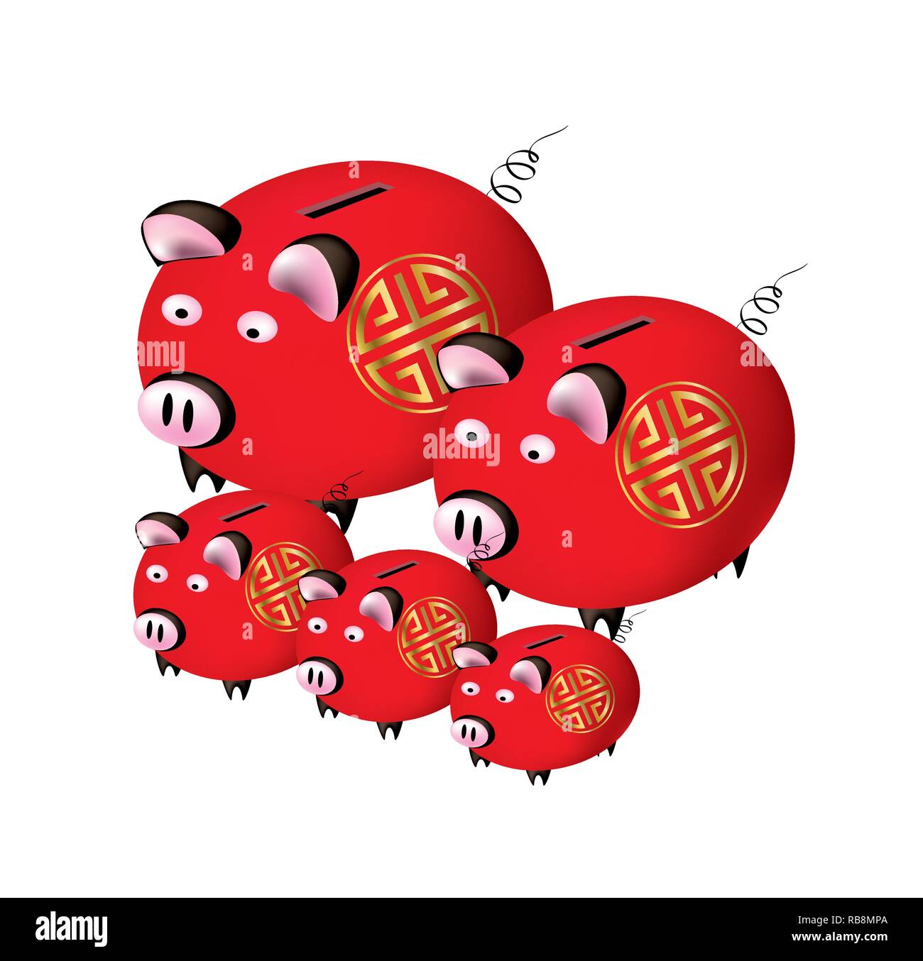 Year of the pig vector vectors Cut Out Stock Images & Pictures - Alamy