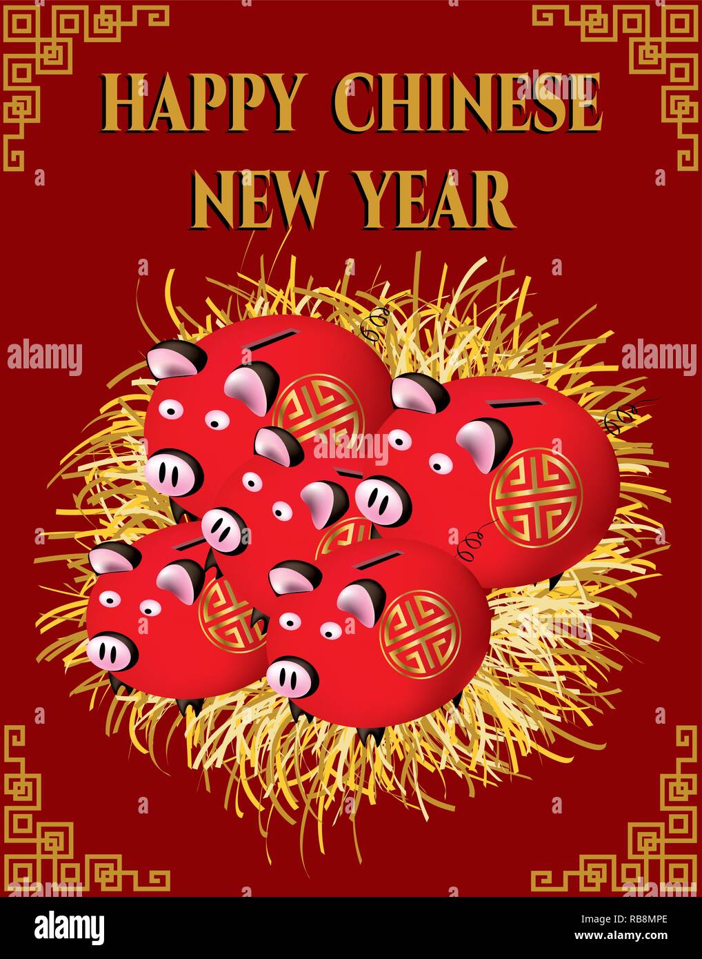 Red pig vector vectors Stock Vector Images - Alamy