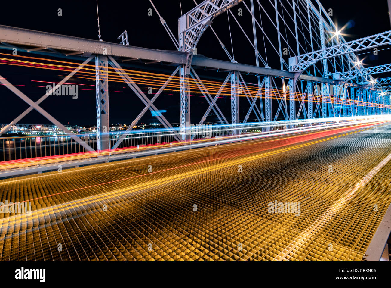 Long exposure bus on bridge hi-res stock photography and images - Alamy