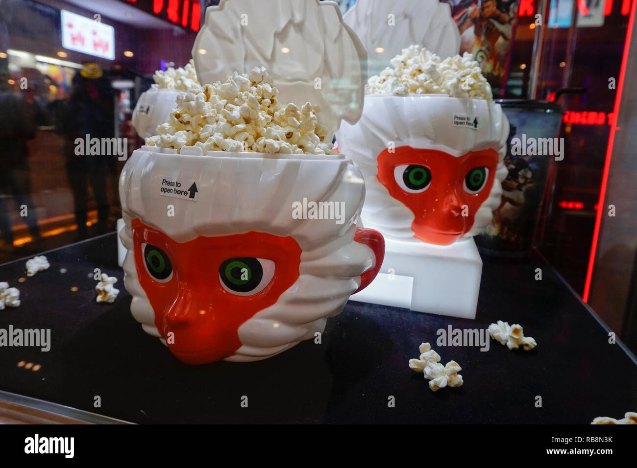 Popcorn containers at a movie theater in the Sorya Center Point ...