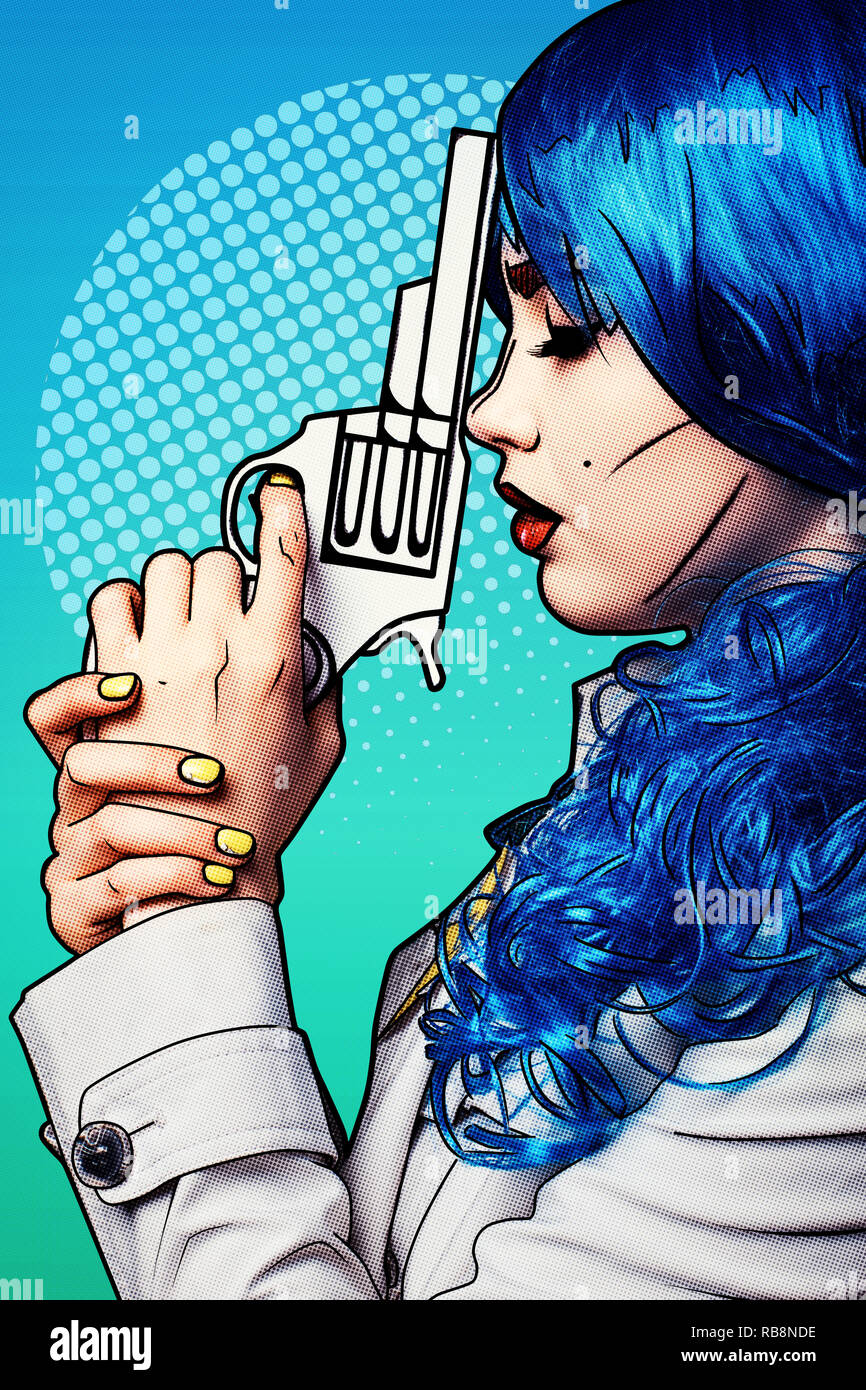 Young woman revolver hi-res stock photography and images - Alamy