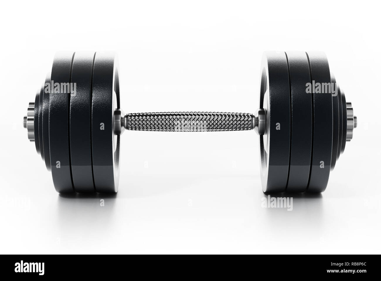 Dumbell isolated on white background. 3D illustration Stock Photo - Alamy