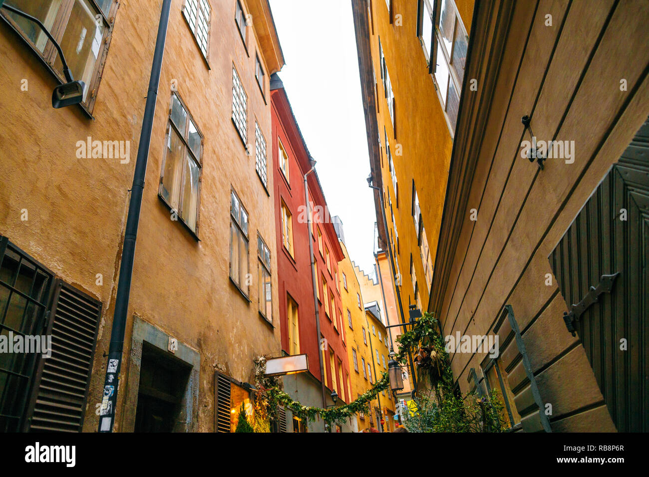 Beautiful architecture Gamla Stan (old town) of Stockholm, Sweden Stock ...