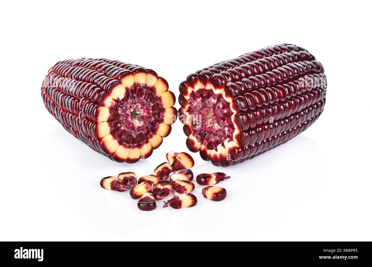 Black corn on white background Stock Photo - Alamy